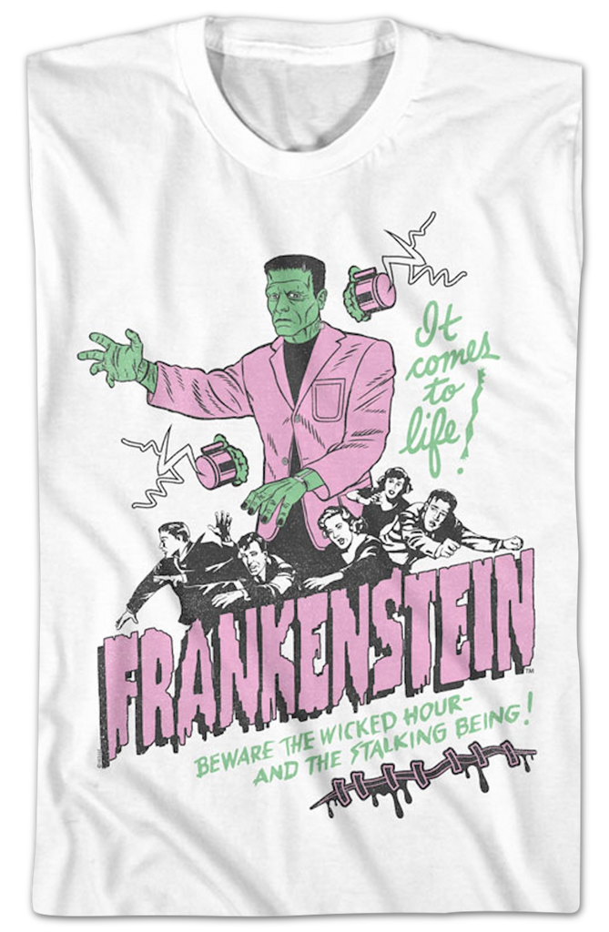 It Comes To Life Illustration Frankenstein T-Shirt