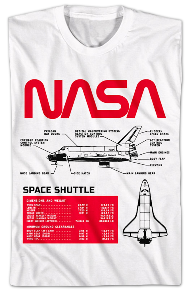 Space Shuttle Specifications NASA T-Shirt