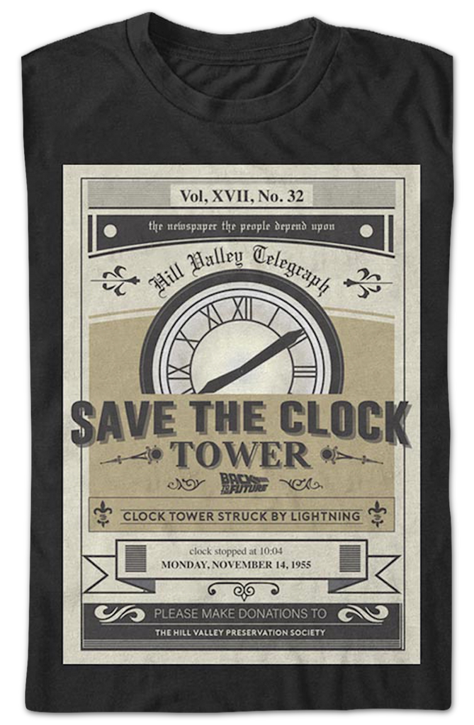 Vintage Save The Clock Tower Back To The Future T-Shirt
