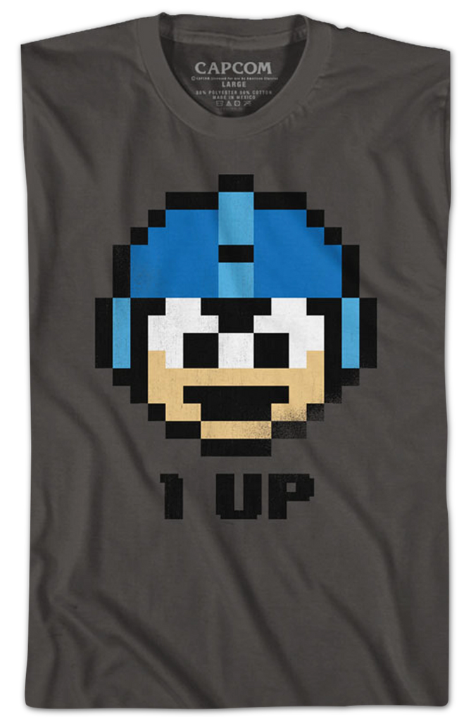 1 Up Mega Man T-Shirt: Mega Man Mens T-Shirt