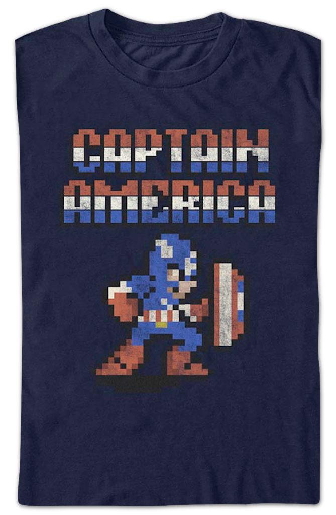 8-Bit Captain America Marvel Comics T-Shirt