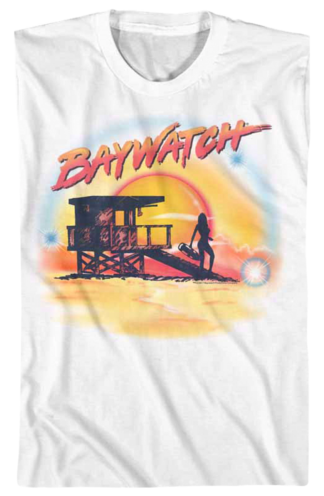 Airbrush Baywatch T-Shirt. Men's T-Shirt.