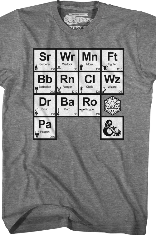 Periodic Table Dungeons and Dragons T-shirt