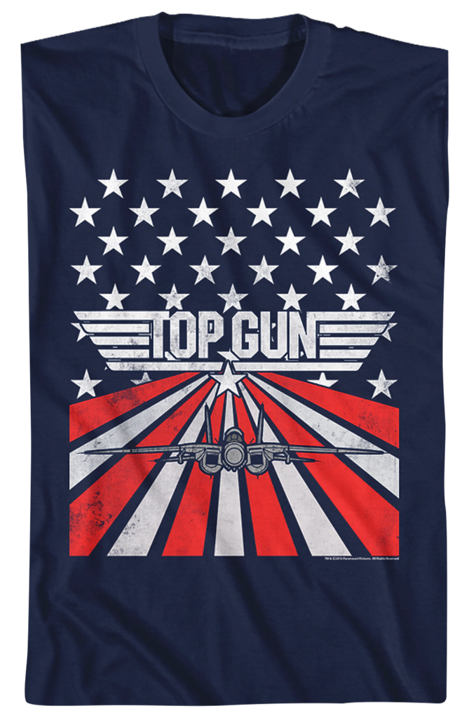 American Flag Top Gun T-Shirt: Top Gun Mens T-Shirt