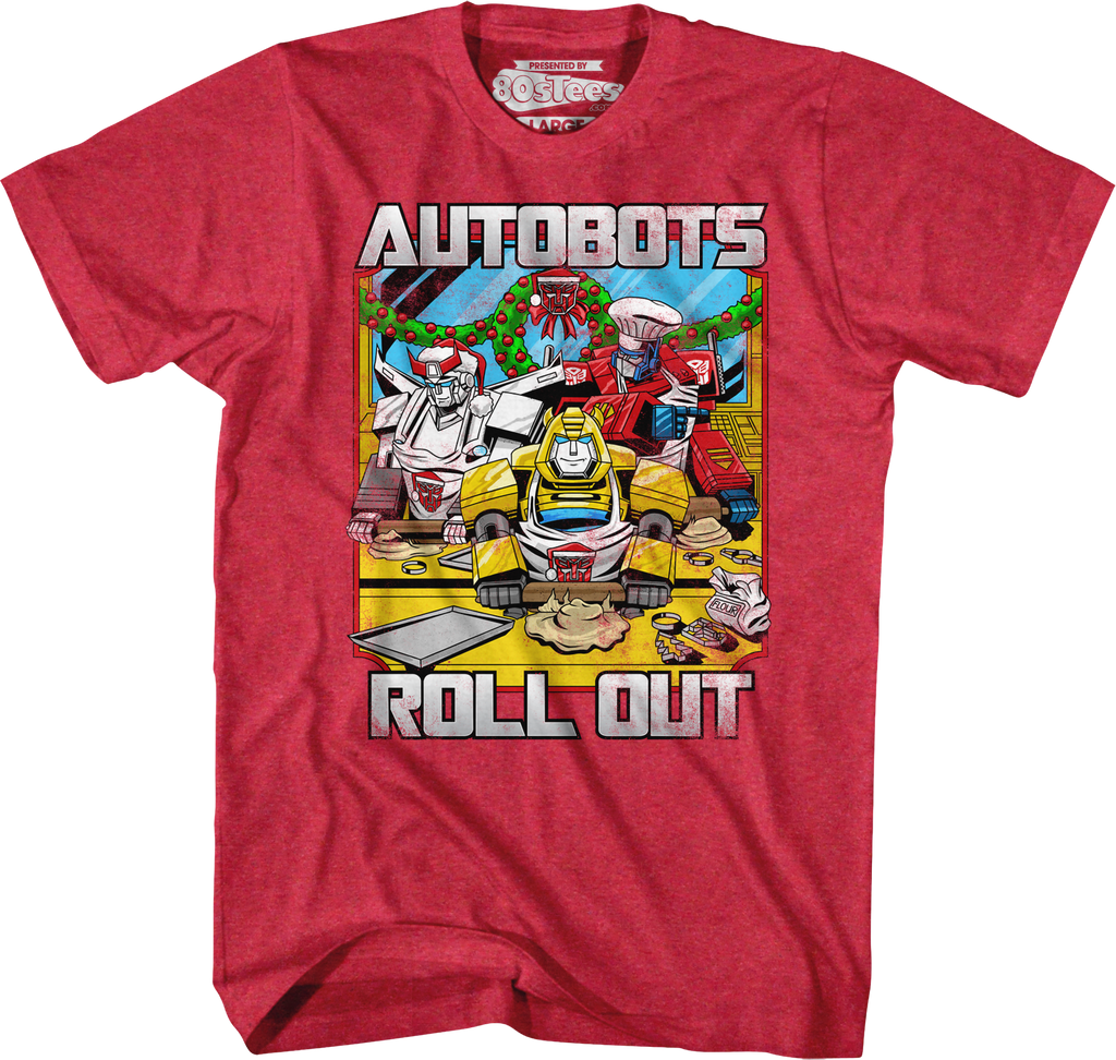 Autobots Roll Out Red Transformers Christmas T-Shirt