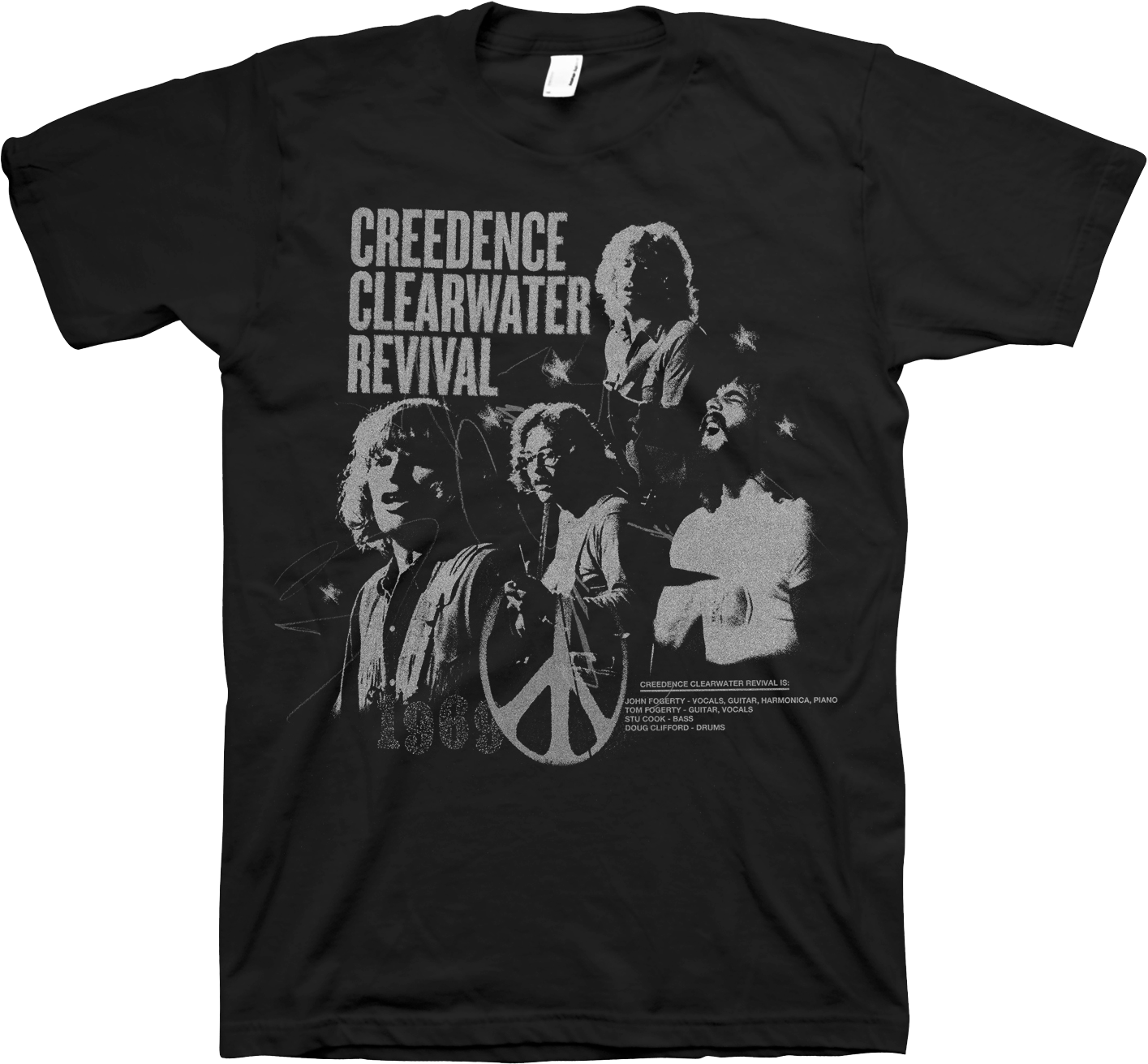 Band Members Collage Creedence Clearwater Revival T-Shirt