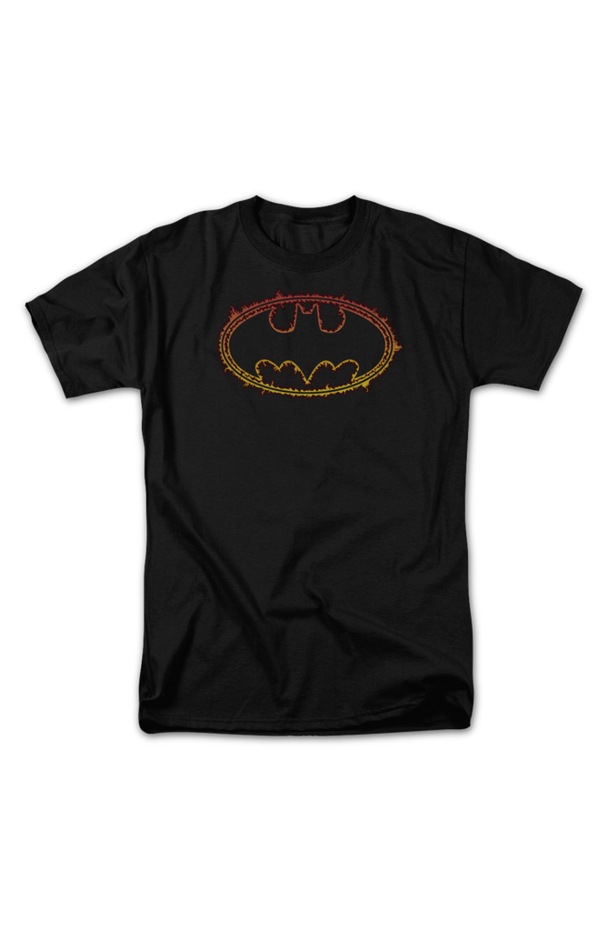 Batman Logo On Fire DC Comics T-Shirt