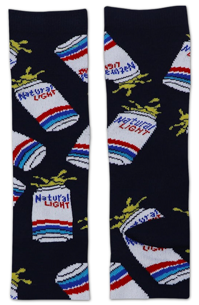 Beer Cans Natural Light Socks