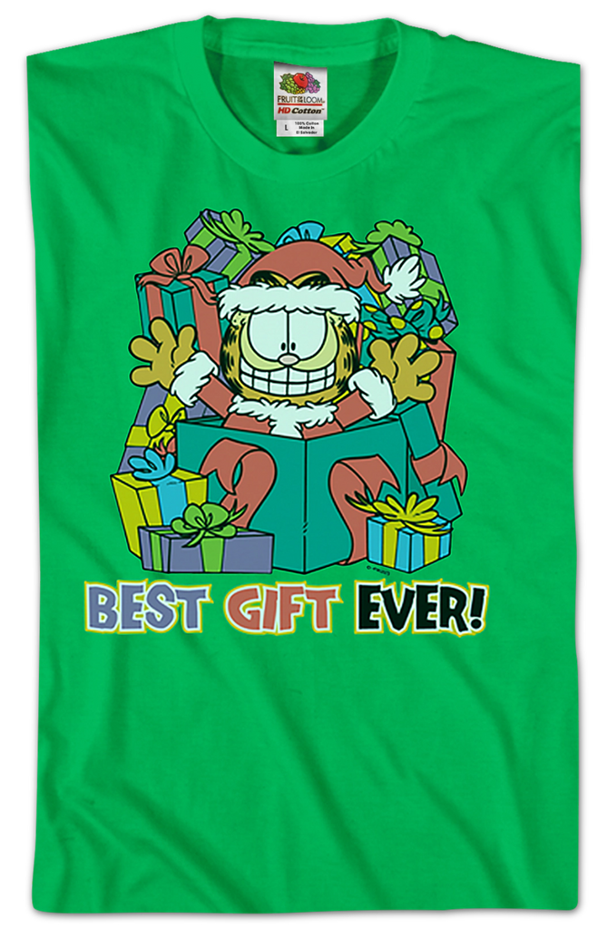 Best Gift Ever Garfield T-Shirt Christmas