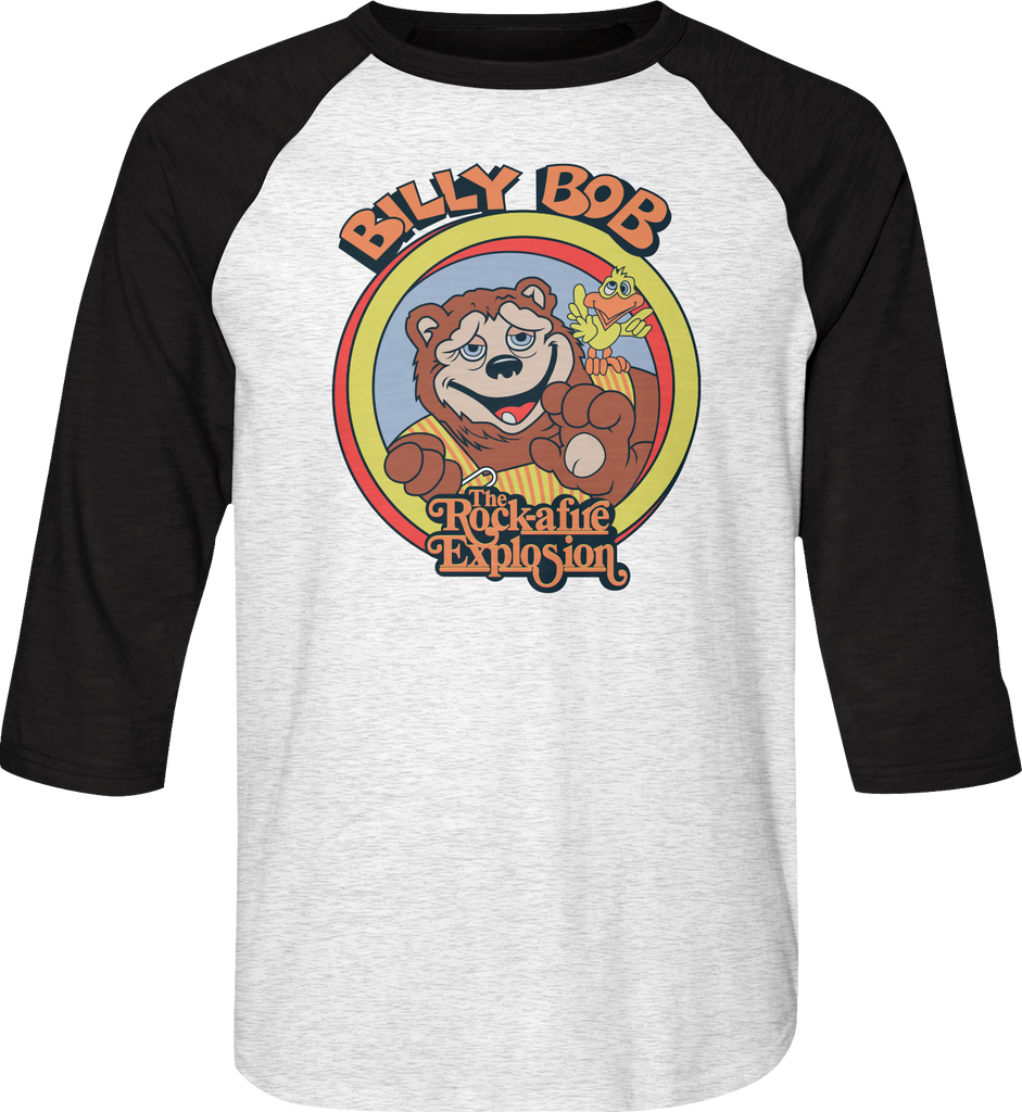 Billy Bob Rock-afire Explosion Raglan Baseball Shirt