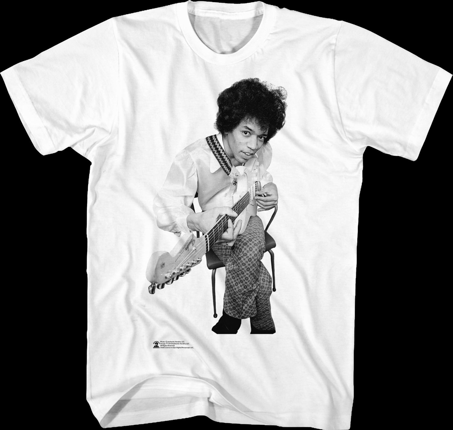 Black and White Jimi Hendrix T-Shirt: Jimi Hendrix Mens T-Shirt