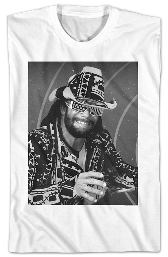 Black And White Photo Macho Man Randy Savage T-Shirt