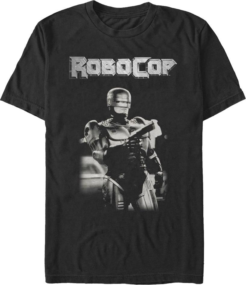 Black And White Robocop T-Shirt