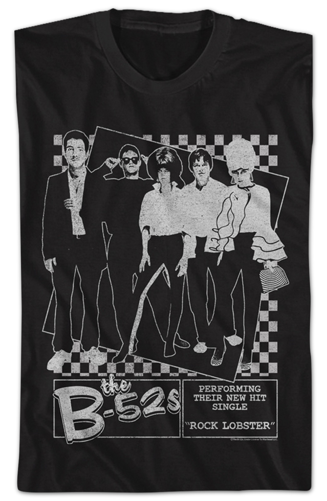 Black And White Rock Lobster B-52's T-Shirt