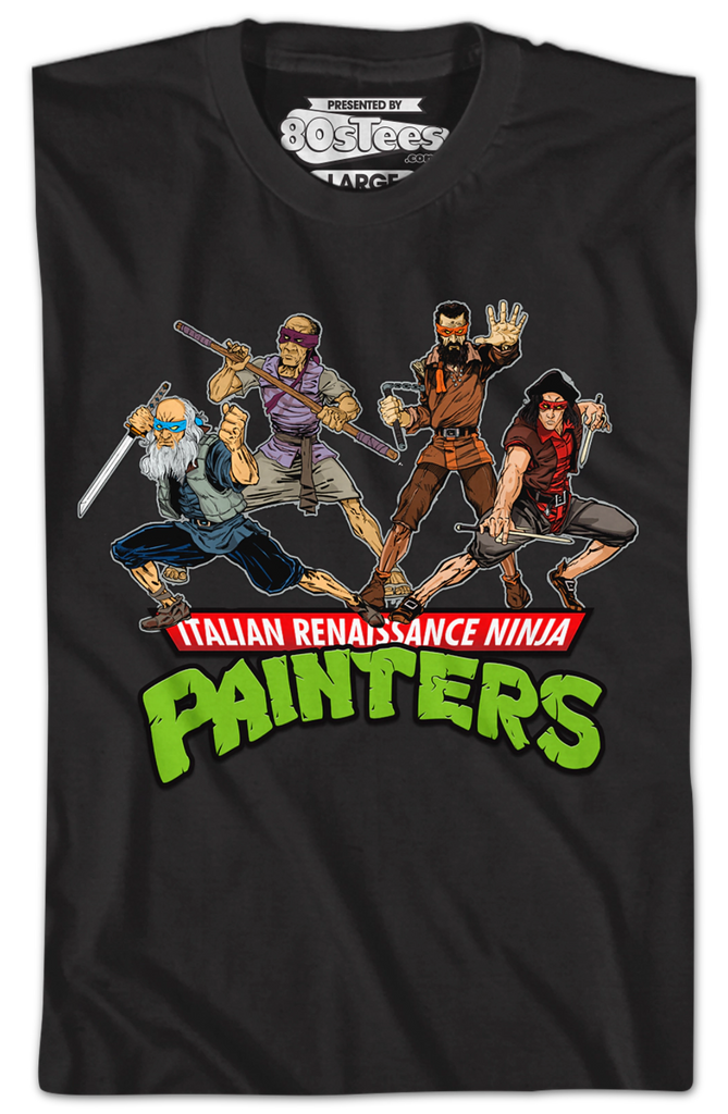 Black Italian Renaissance Ninja Painters T Shirt: TMNT Mens T-Shirt