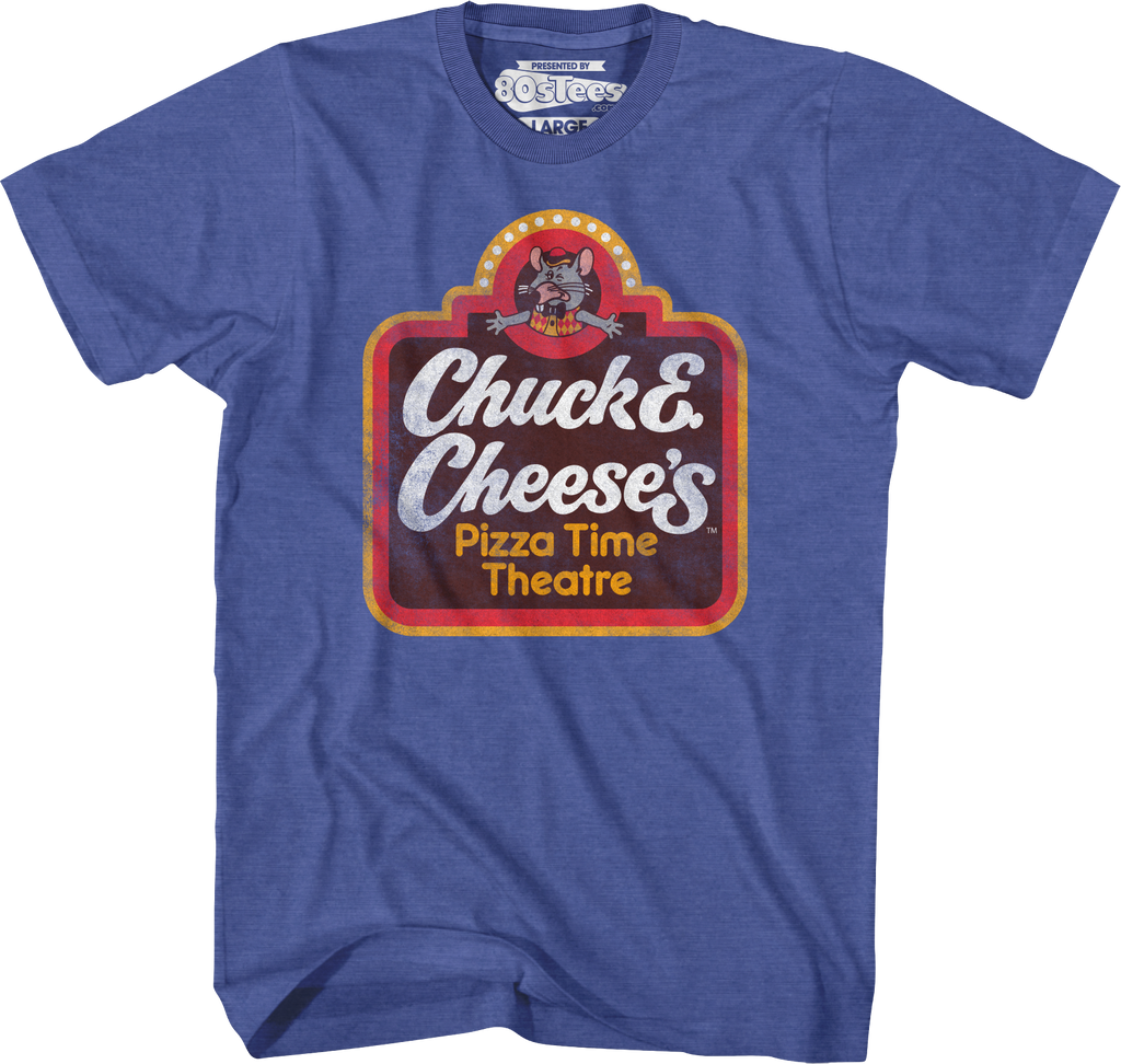 Blue Logo Chuck E. Cheese's Pizza Time Theatre T-Shirt