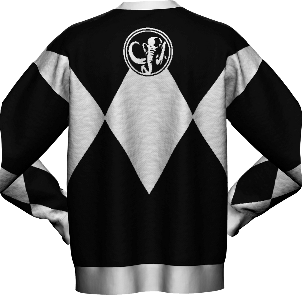 Black Ranger Mighty Morphin Power Rangers Knitted Sweater