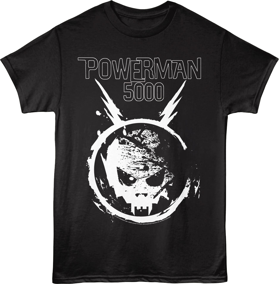 Black Space Skull Powerman 5000 T-Shirt