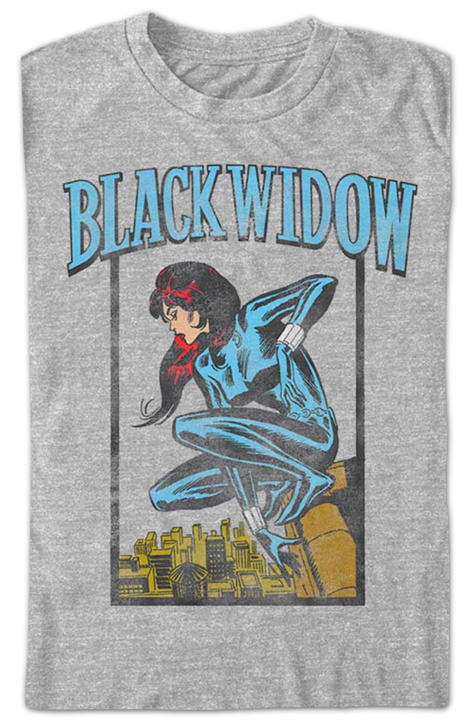 Black Widow Crouching Pose Marvel Comics T-Shirt
