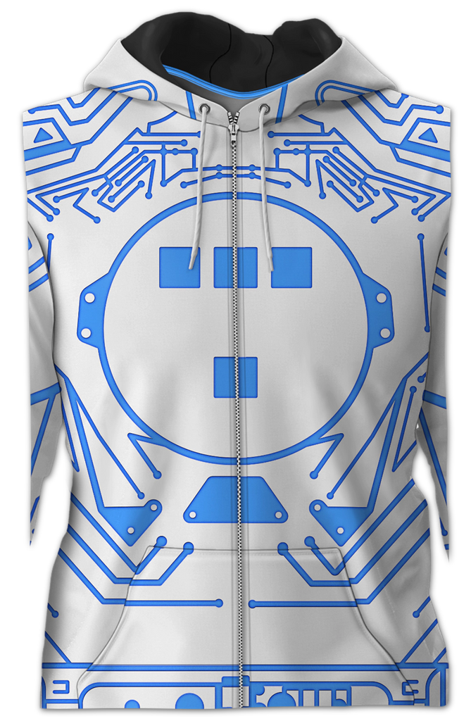 Blue Circuit Tron Costume Hoodie