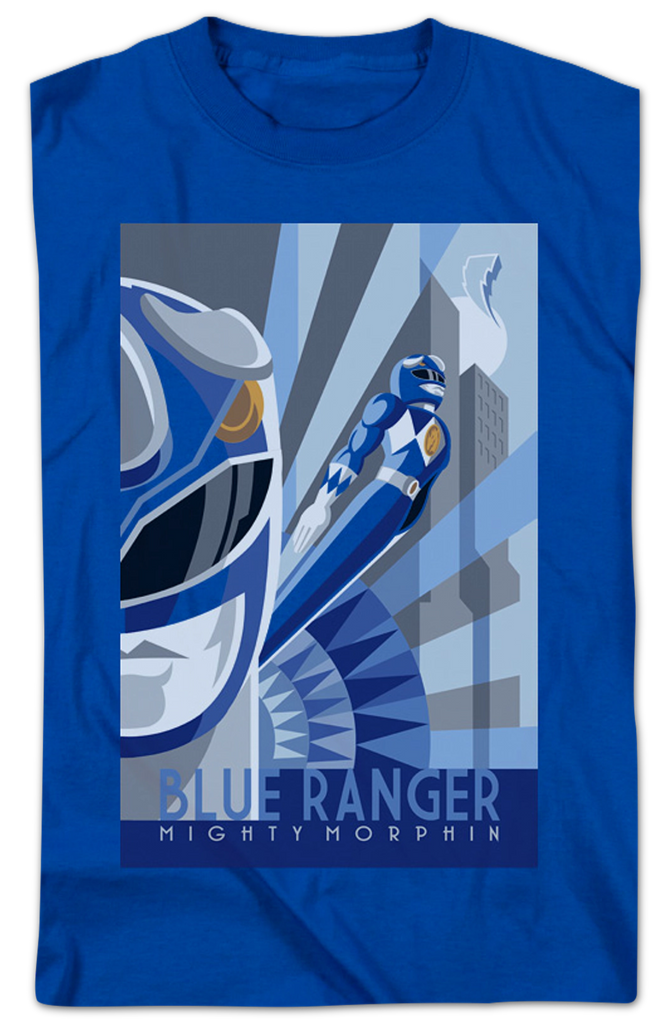 Blue Ranger Poster Mighty Morphin Power Rangers T-Shirt