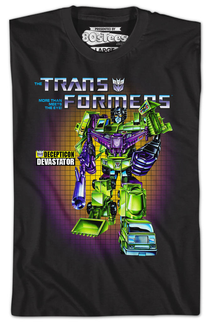 Box Art Devastator Transformers T-Shirt: Transformers Mens T-Shirt
