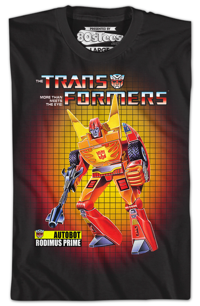 Box Art Rodimus Prime Transformers T-Shirt: Transformers Mens T-Shirt