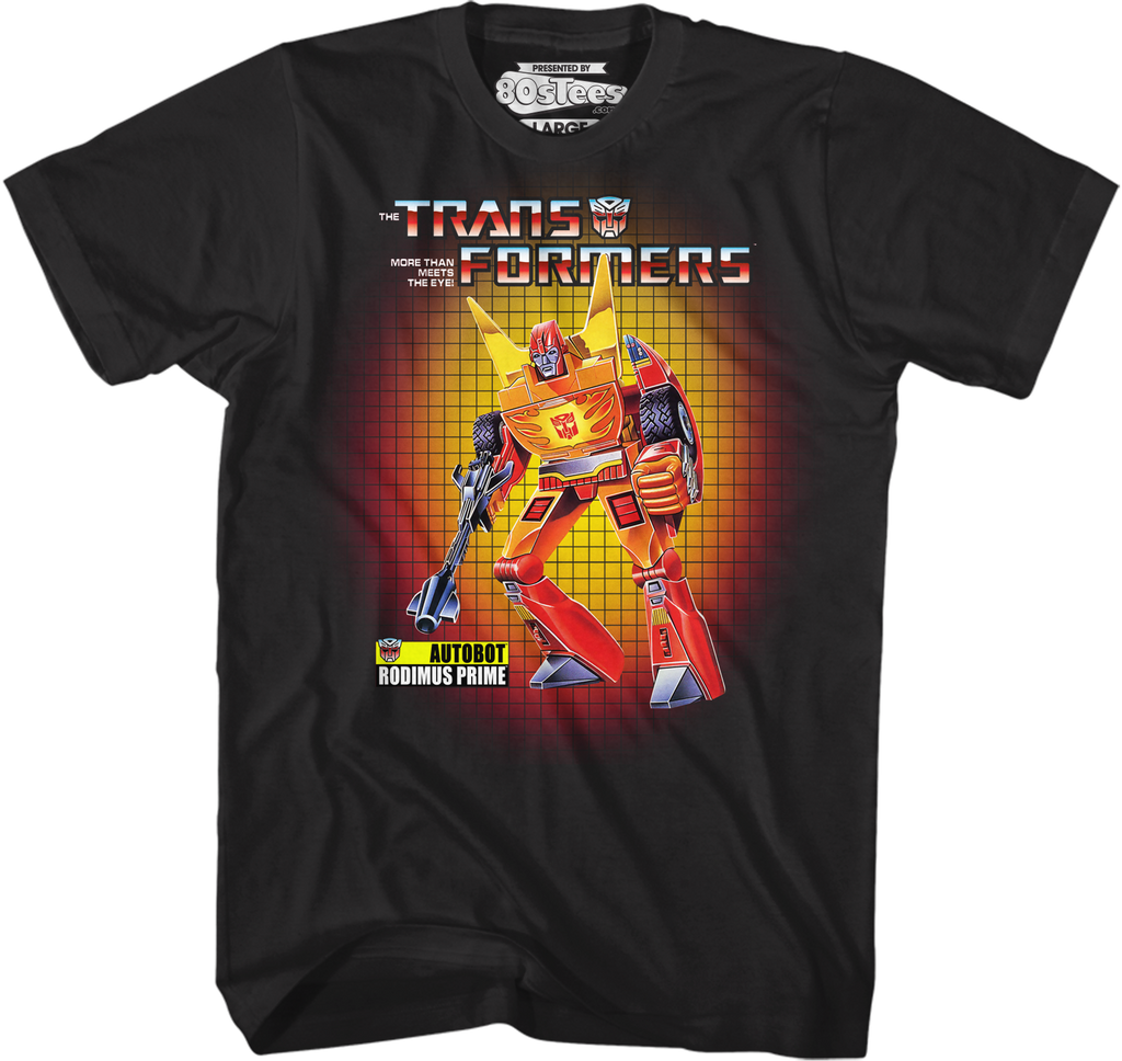 Box Art Rodimus Prime Transformers T-Shirt: Transformers Mens T-Shirt