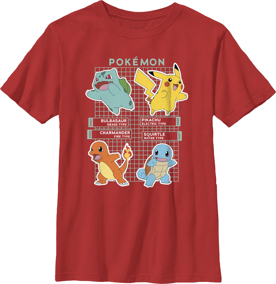 Boys Youth Gradient Grid Pokemon Shirt