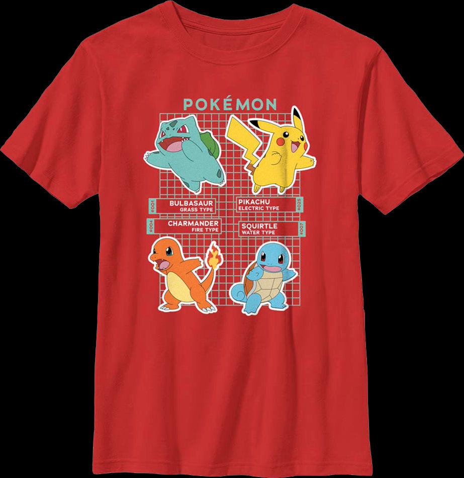 Boys Youth Gradient Grid Pokemon Shirt