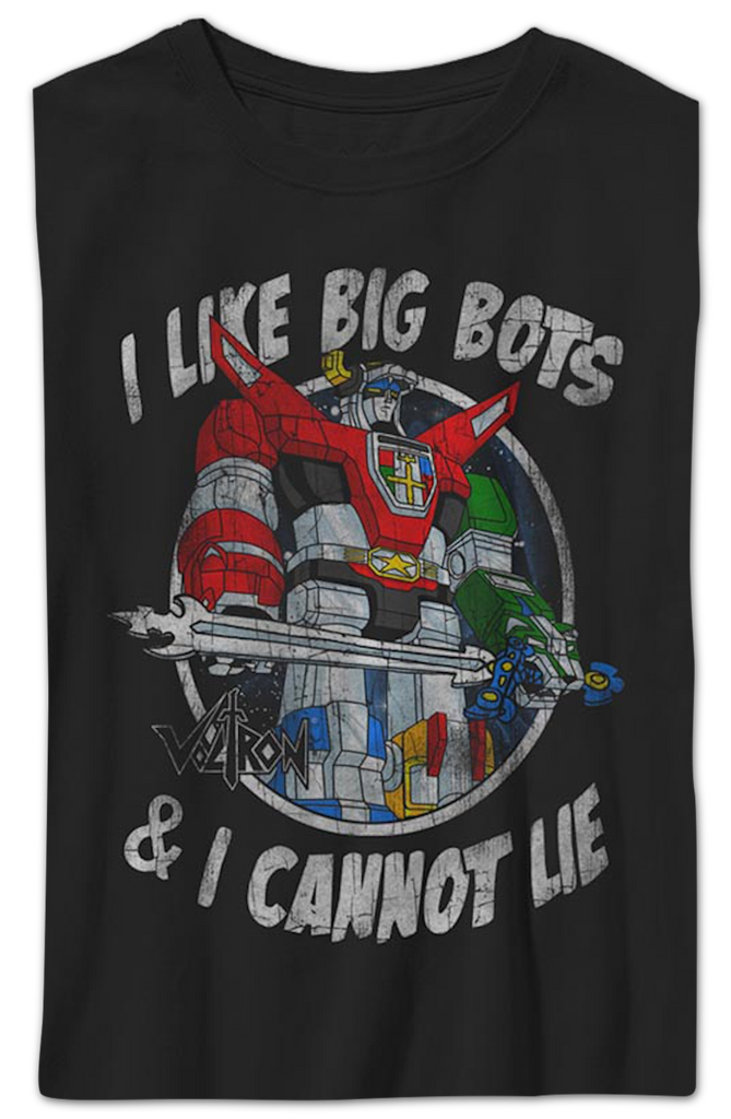 Boys Youth I Like Big Bots & I Cannot Lie Voltron Shirt