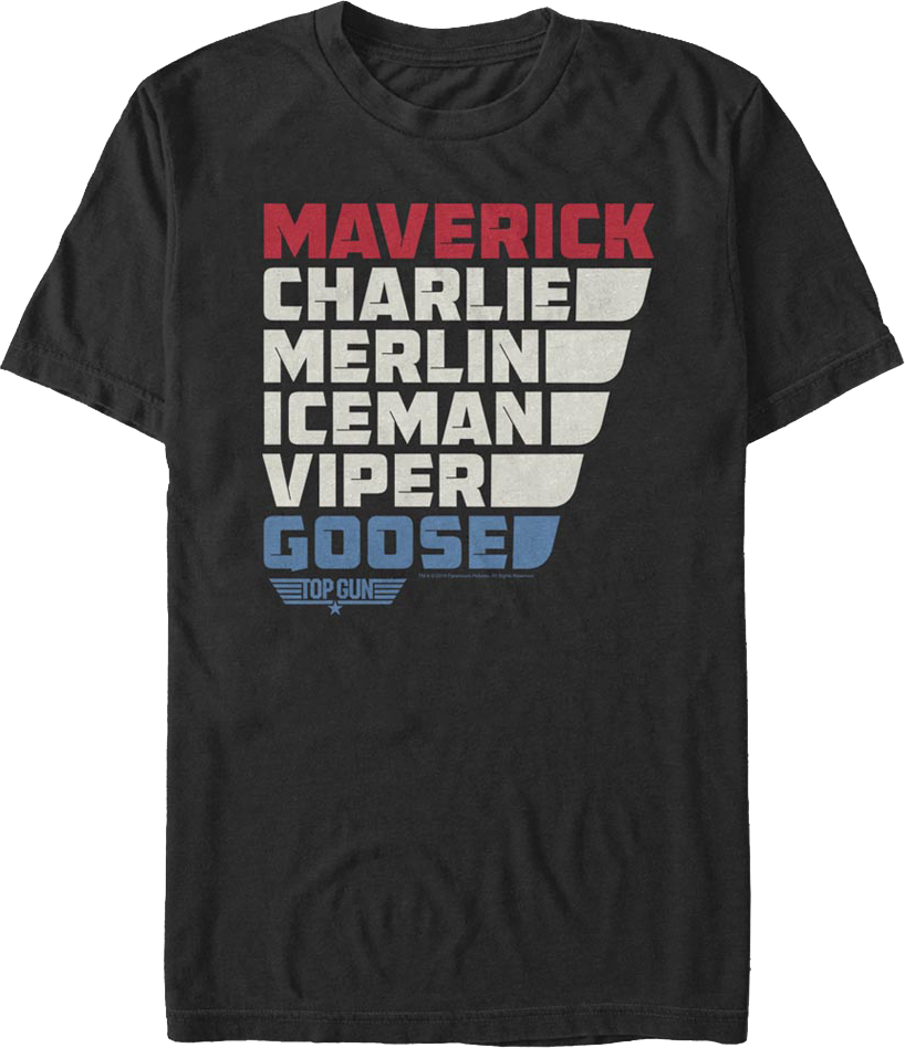 Callsign Names Top Gun T-Shirt