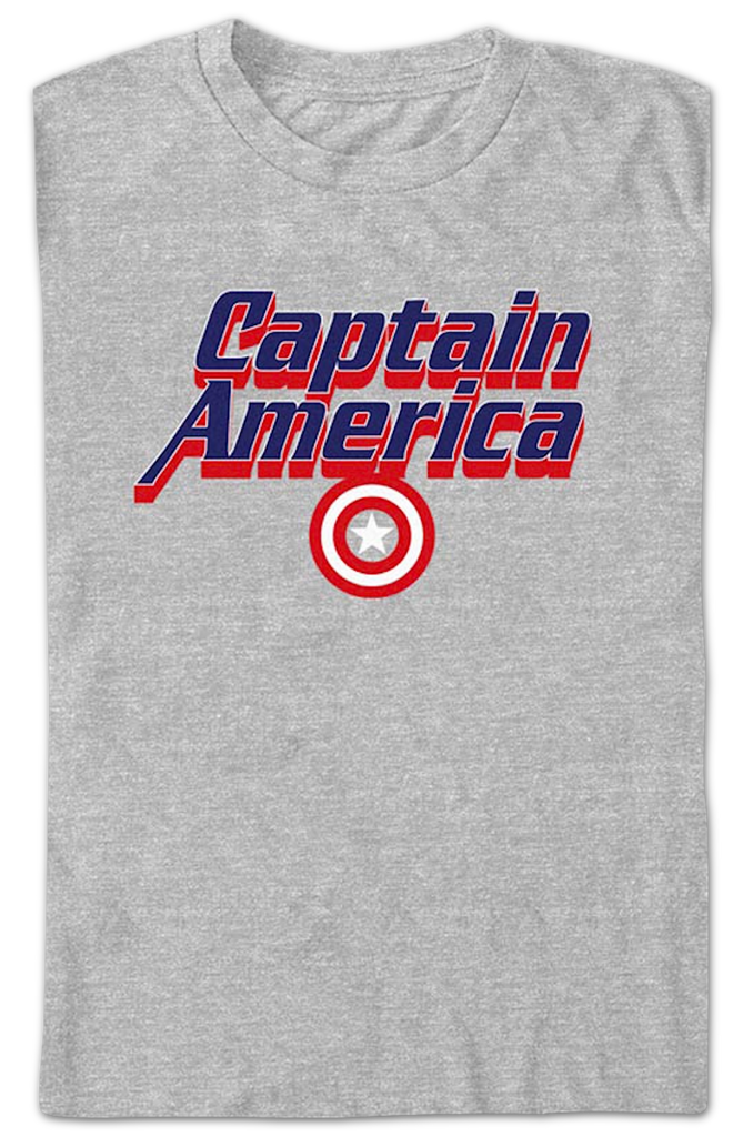 Captain America Block Letters Marvel Comics T-Shirt