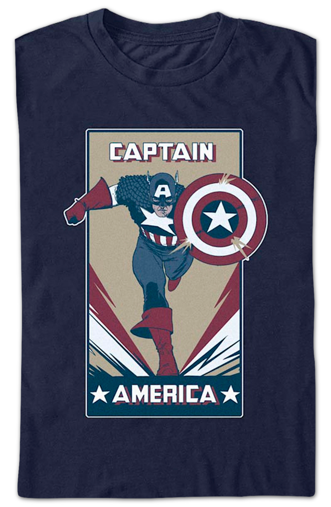 Captain America Graphic Poster Marvel Comics T-Shirt
