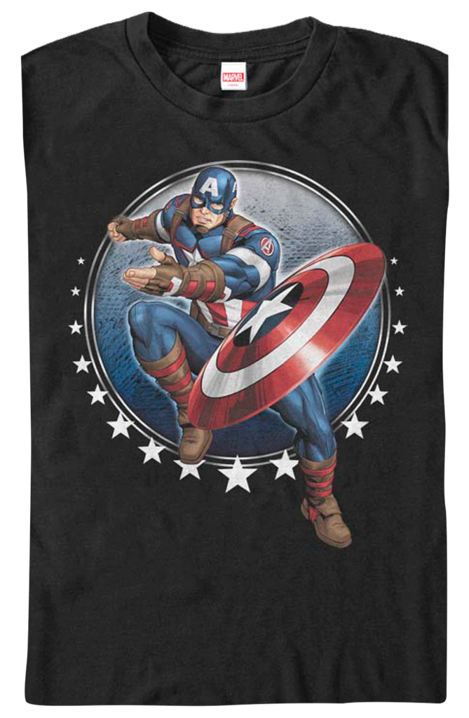 Captain America Shield Toss Marvel Comics T-Shirt