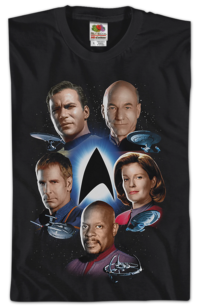 Captains Star Trek T-Shirt: Star Trek Mens T-Shirt