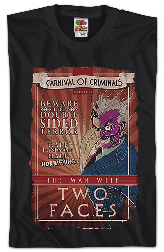 Carnival of Criminals Two-Face Batman T-Shirt: Batman Mens T-Shirt