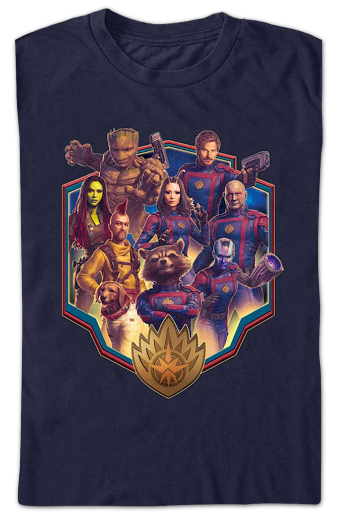 Character Shield Collage Guardians Of The Galaxy Volume 3 T-Shirt