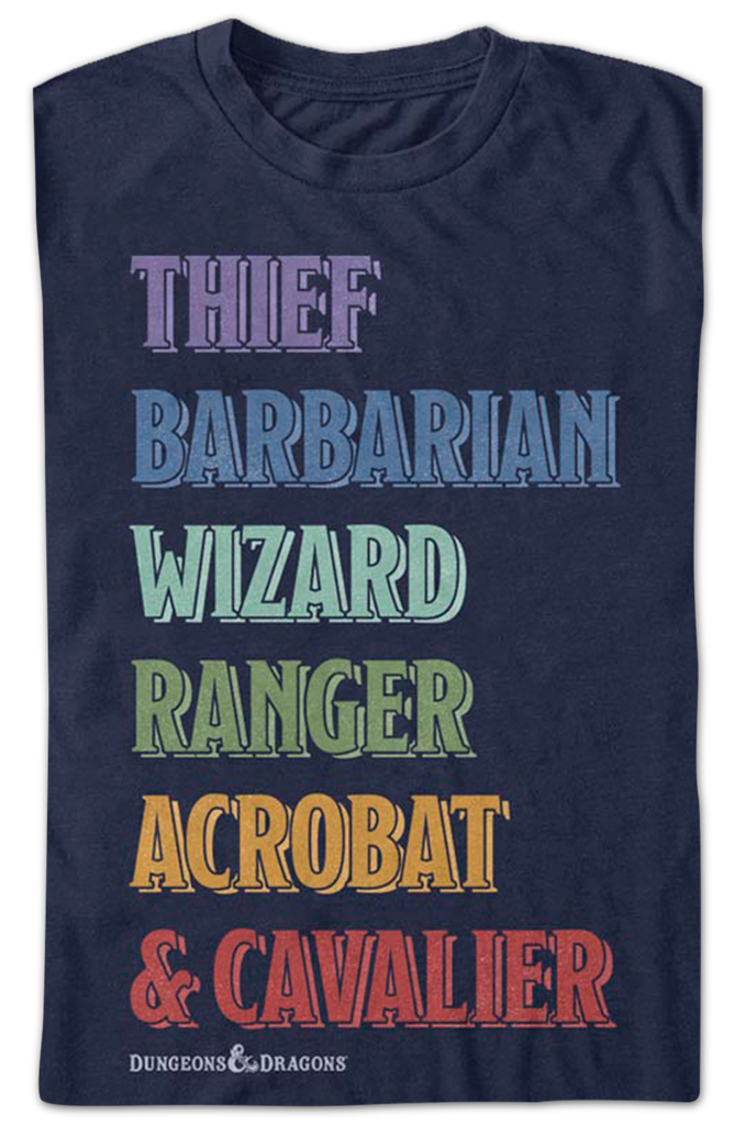 Character Titles Dungeons & Dragons T-Shirt