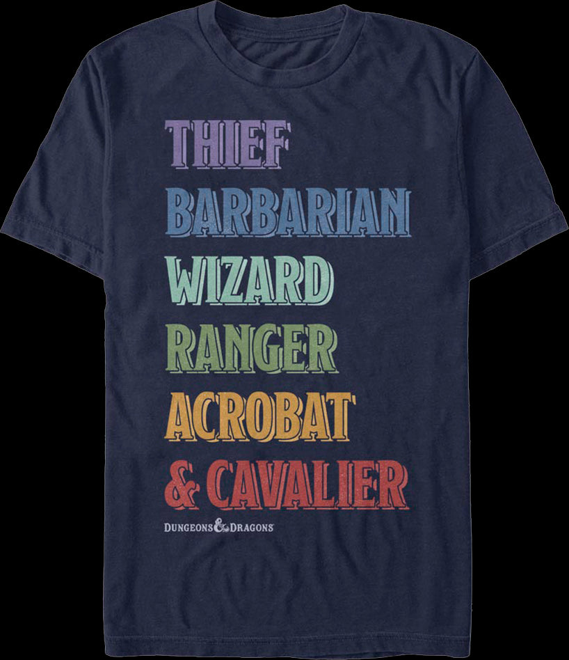 Character Titles Dungeons & Dragons T-Shirt
