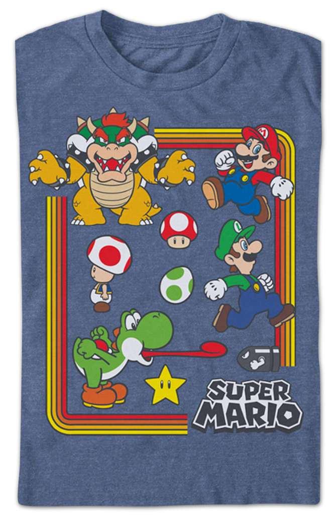 Characters Super Mario Bros. T-Shirt: Nintendo Mens T-Shirt