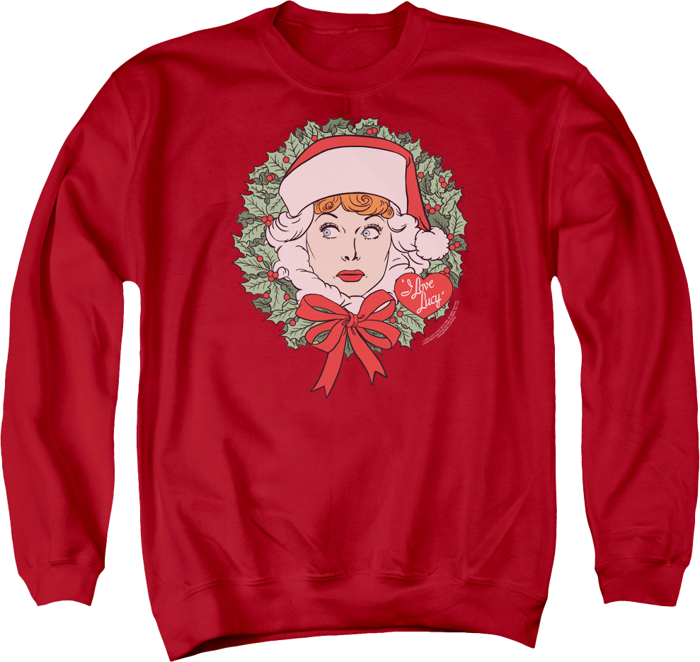 Christmas Wreath I Love Lucy Sweatshirt