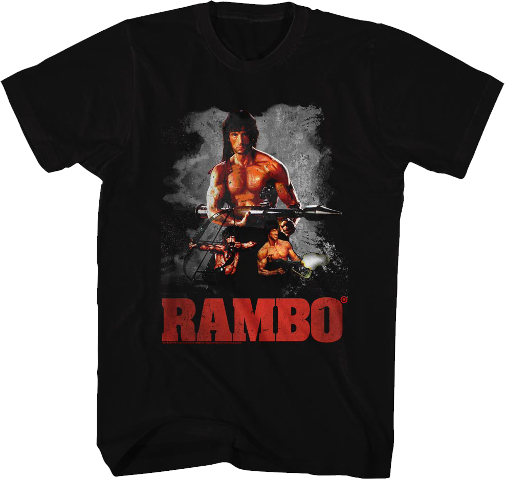 Collage Rambo T-Shirt: Rambo Mens T-Shirt