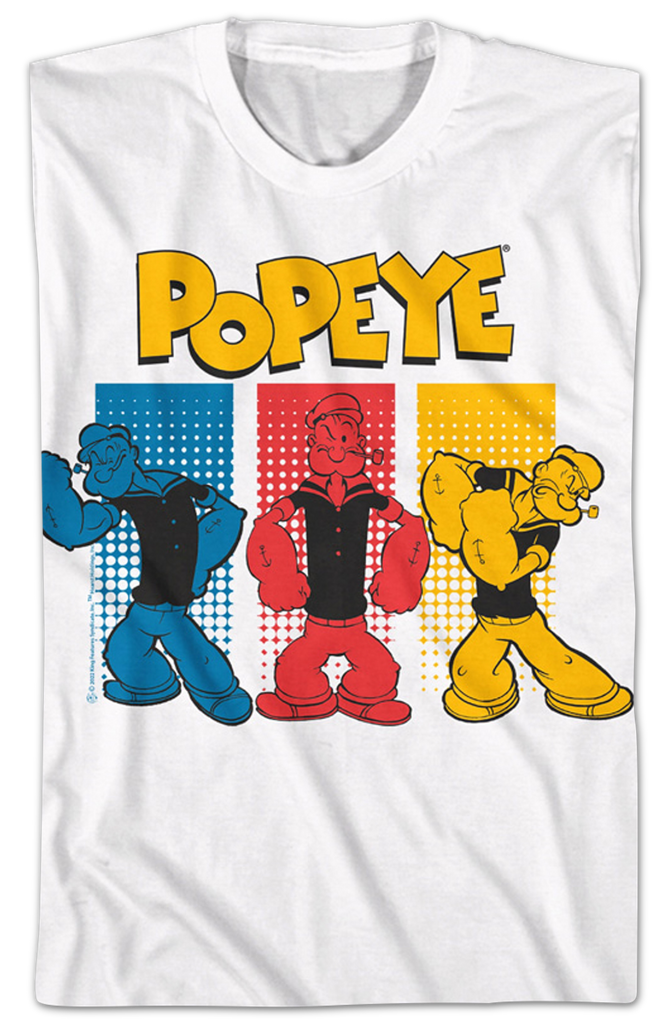 Colorful Sailor Poses Popeye T-Shirt