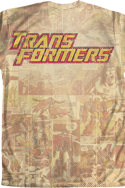 Comic Panel Optimus Prime Transformers Shirt: 80s Comic Book
