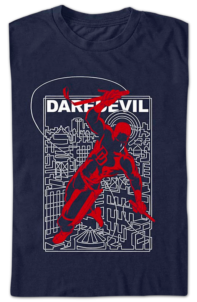 Daredevil Hell's Kitchen Blueprint Marvel Comics T-Shirt