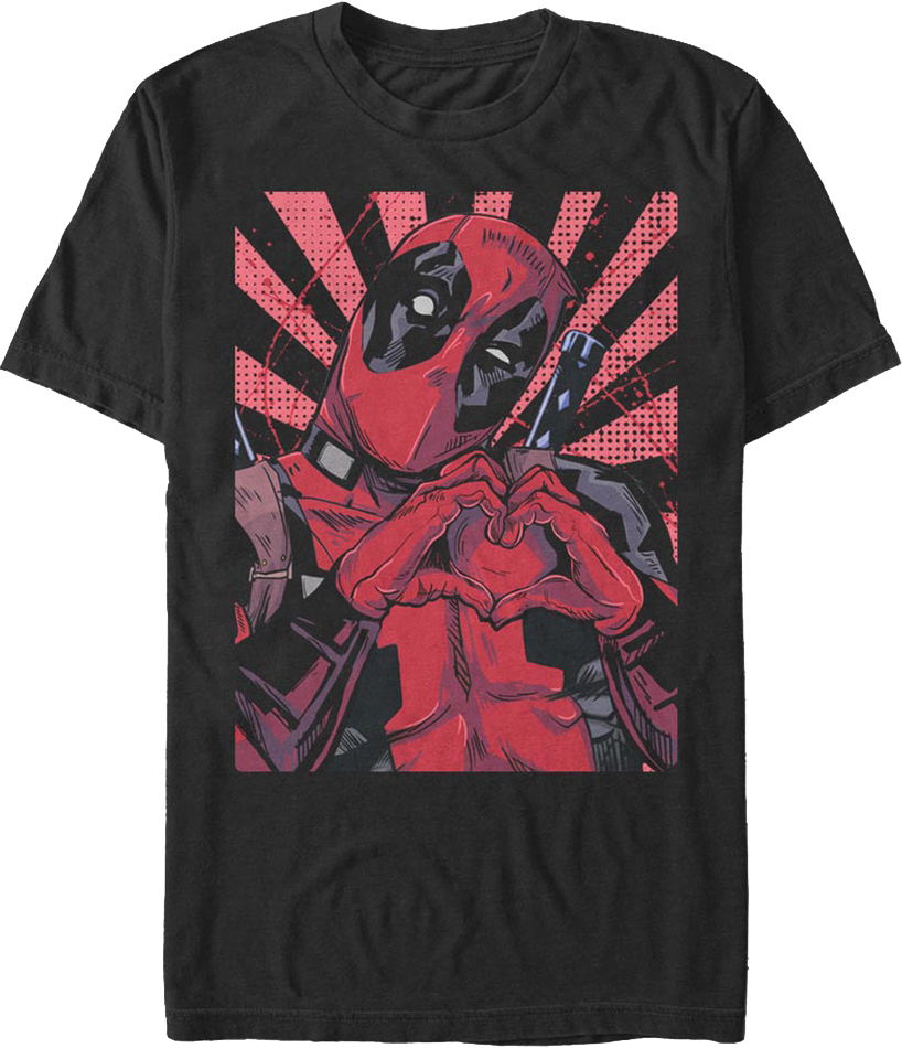 Deadpool Heart Hands Marvel Comics T-Shirt