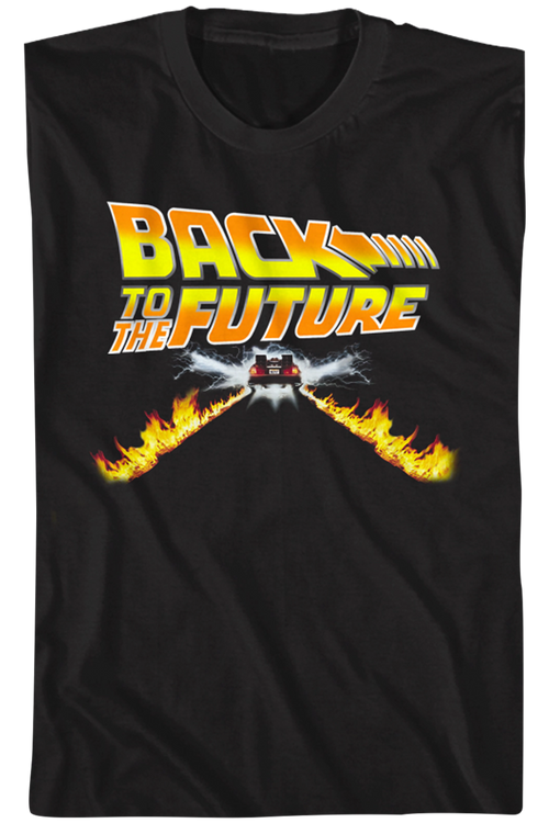 Delorean Fire Tracks T-Shirt: Back To The Future Mens T-shirt