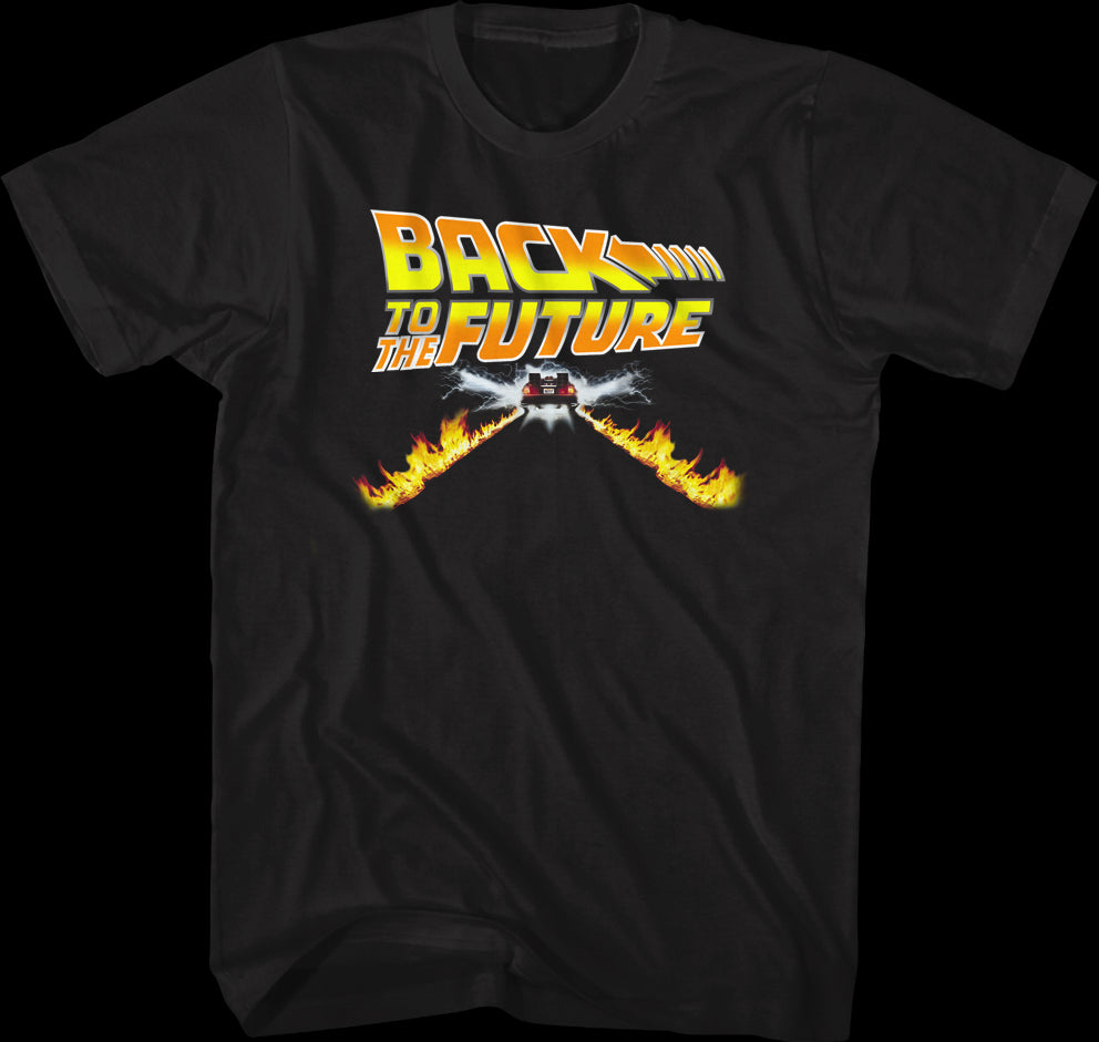 Delorean Fire Tracks T-Shirt: Back To The Future Mens T-shirt