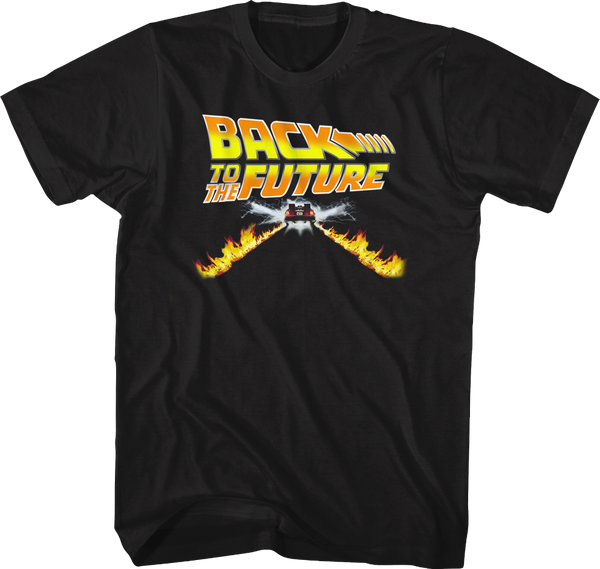 Delorean Fire Tracks T-Shirt: Back To The Future Mens T-shirt